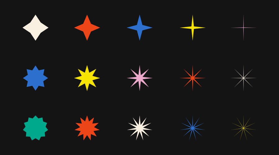 Colorful silhouette shapes collection Royalty Free Vector