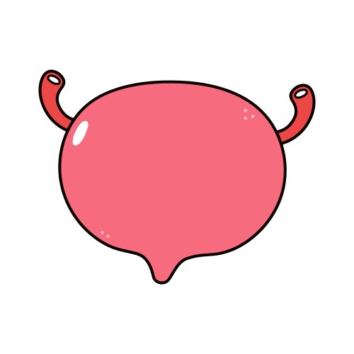 Bladder character hand drawn cartoon Royalty Free Vector