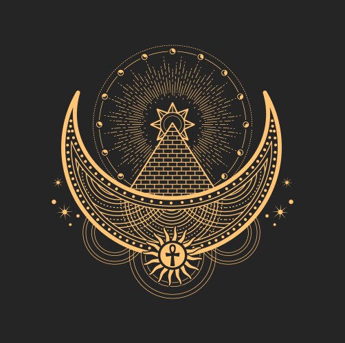 Occult symbols set isolated Royalty Free Vector Image