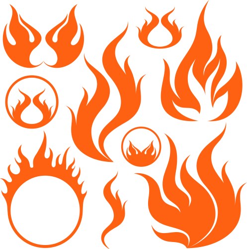 Fire flames Royalty Free Vector Image - VectorStock