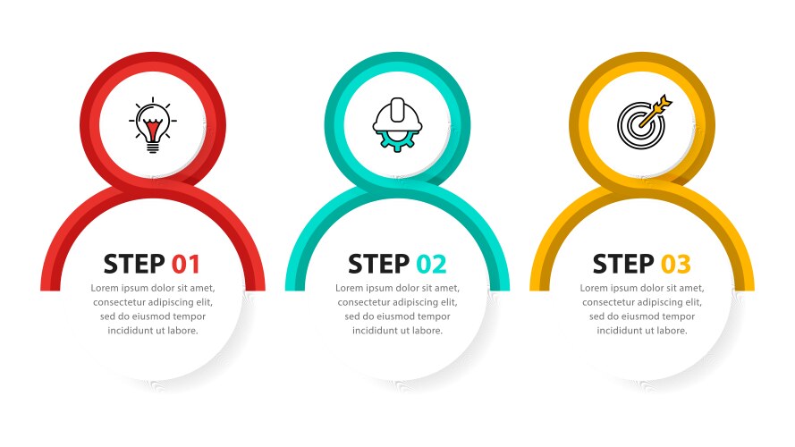 Infographic template 3 frames with icons and text Vector Image