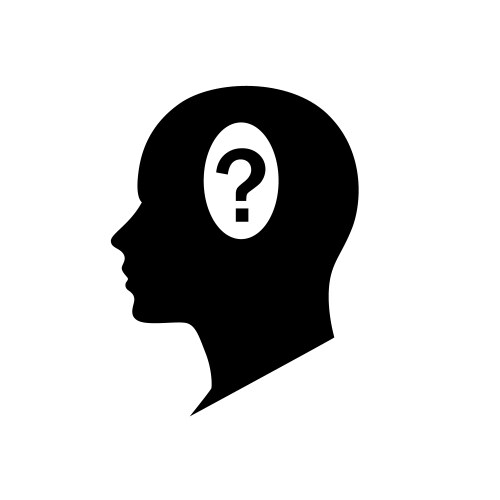Thinking man with question mark Royalty Free Vector Image
