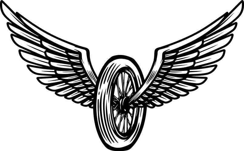 Motorcycle wheel with wings Royalty Free Vector Image