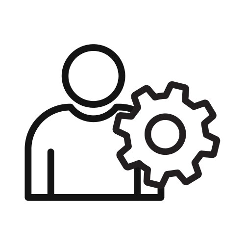 Block user icon black and white sign Royalty Free Vector