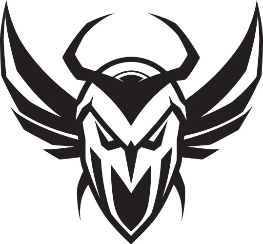 Crafted ferocity hornet mascot black icon Vector Image