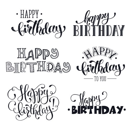 Happy Birthday Lettering Vector Images (over 66,000)