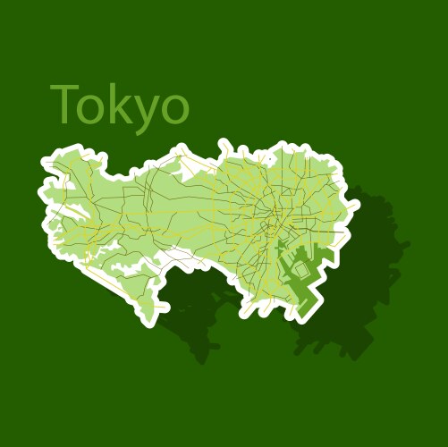 Japan tokyo - top view map showing streets design Vector Image