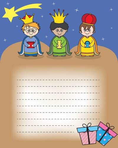 Letter to the three kings Royalty Free Vector Image