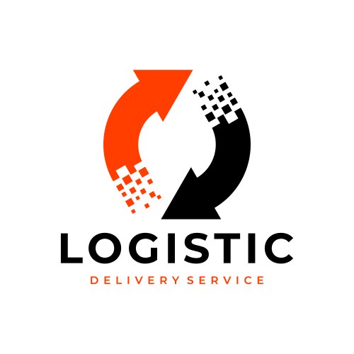 Logistic logo arrow design template Royalty Free Vector