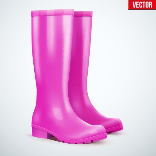 Waterproof rain rubber boots set realistic 3d Vector Image