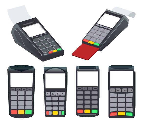 Payment pos terminal nfc machine concept Vector Image