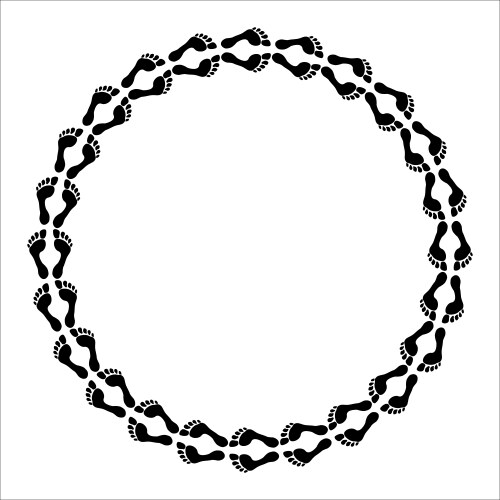 Rectangle foot step frame imprint silhouette Vector Image