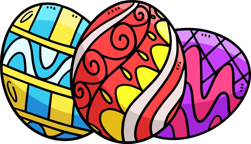 Easter egg cartoon colored clipart Royalty Free Vector Image