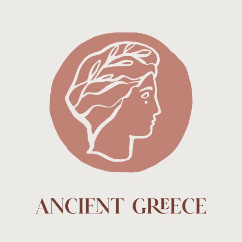 Ancient greek symbol greece god logo Royalty Free Vector