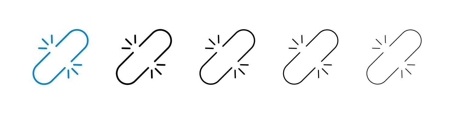 Broken link icon set on white background Vector Image