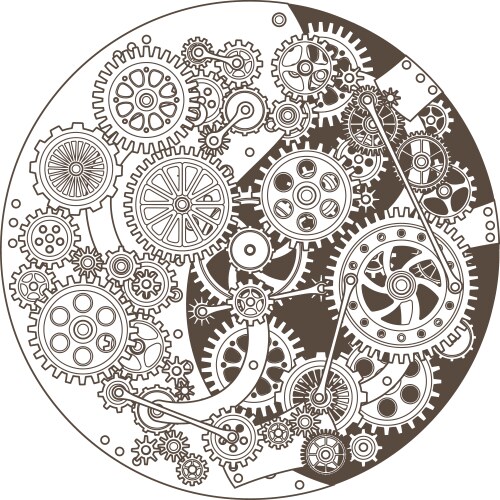Vintage mechanism of clock in steampunk style Vector Image
