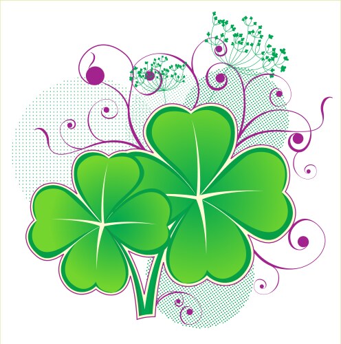 Golden coin with four leave clover Royalty Free Vector Image