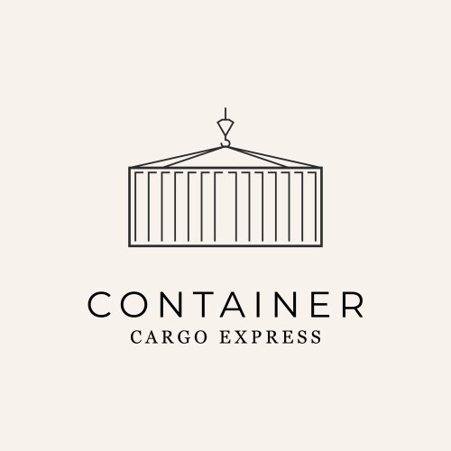 Container line art design logo Royalty Free Vector Image