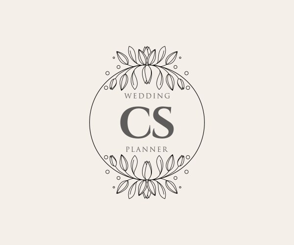 Cs initials letter wedding monogram logos Vector Image