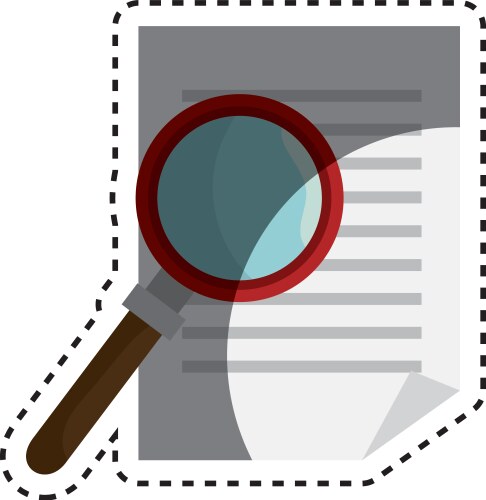 Document paper with magnifying glass Royalty Free Vector