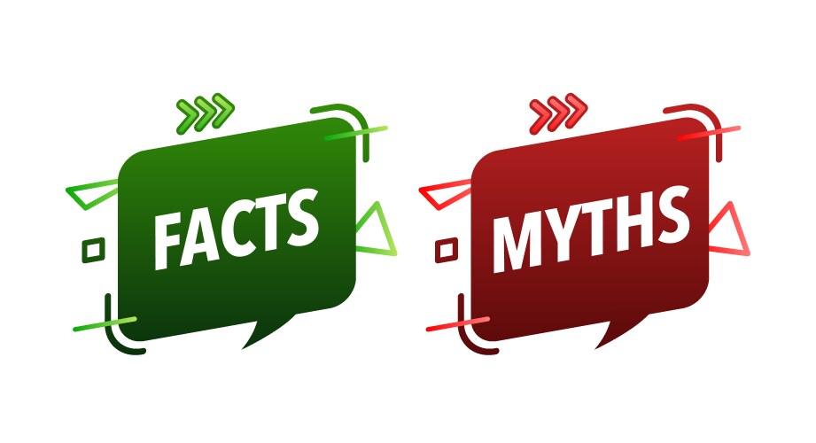 Facts vs myths fact-checking check mark fake Vector Image