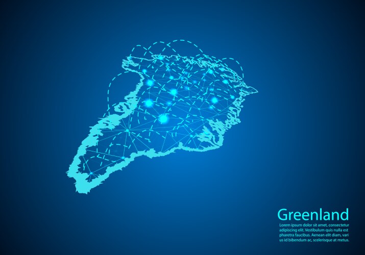 Map of greenland high detailed Royalty Free Vector Image
