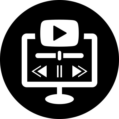 Play video player line icon outline Royalty Free Vector