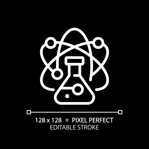 Stem in physics pixel perfect white linear icon Vector Image