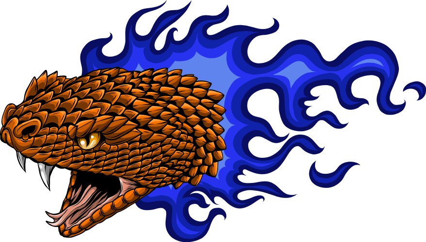 Viper snake with flame Royalty Free Vector Image