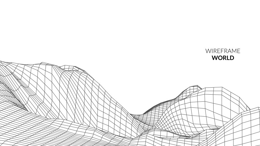 Abstract digital technology black wireframe Vector Image