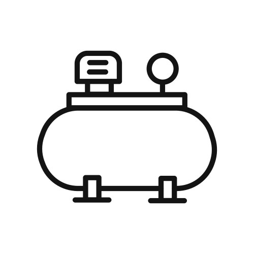 Air compressor pump icon black and white outline Vector Image