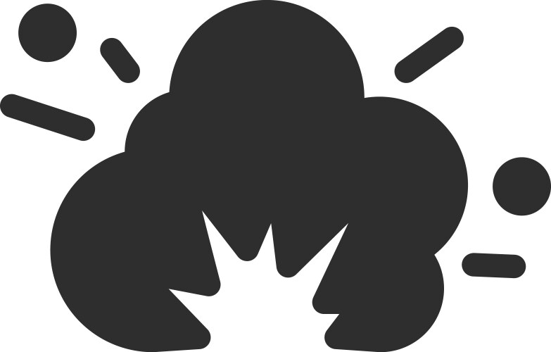 Explosion black icon fire blaze accident symbol Vector Image