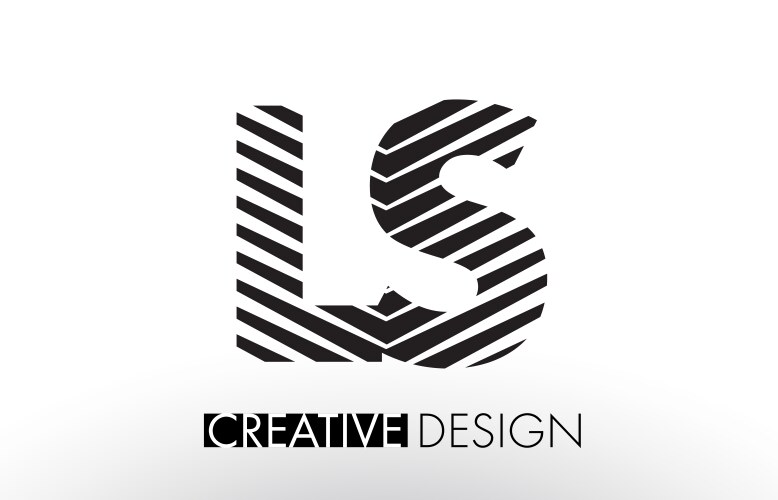 Ls l s letter logo design with swoosh and black Vector Image