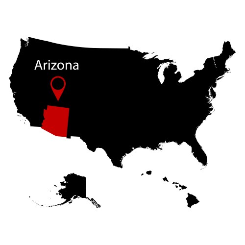 Arizona state in the united states map Royalty Free Vector