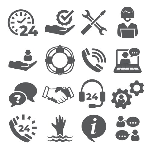 Black car service icon set Royalty Free Vector Image