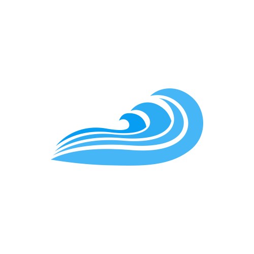 Blue river wave icon Royalty Free Vector Image