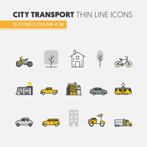 Smart city transportation isolated cartoon Vector Image