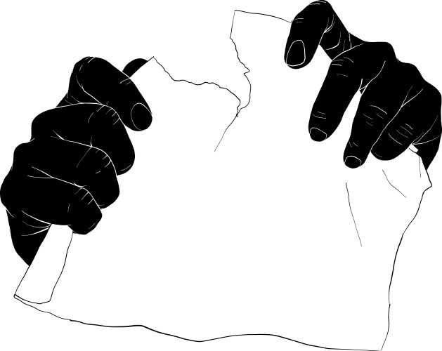 Hand tearing paper Royalty Free Vector Image - VectorStock