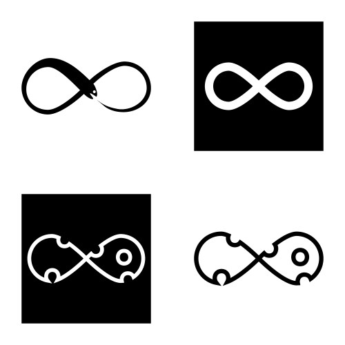 Infinity flat icon set isolated on white Vector Image