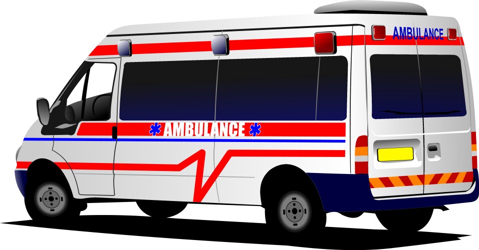 Ambulance van on white background Royalty Free Vector Image