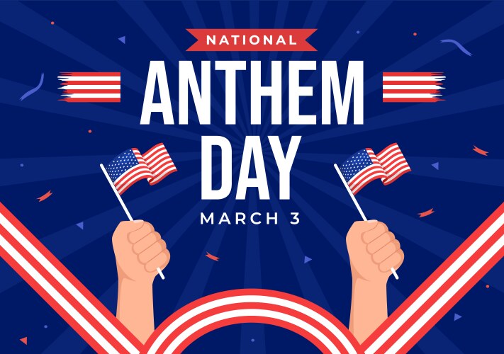 National anthem day on march 3 with united states Vector Image