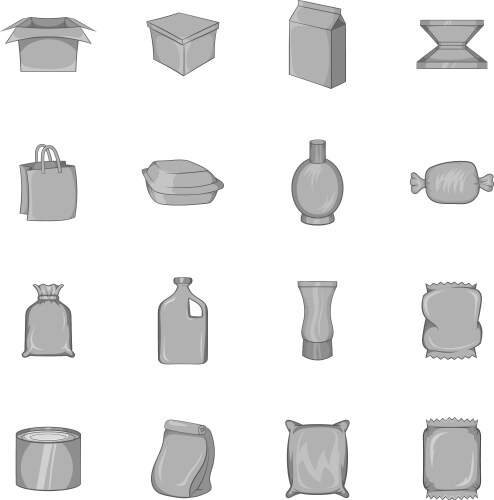 Craft paper pack icon black monochrome style Vector Image