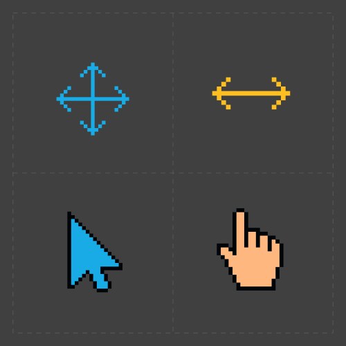 Pixel cursor icon Royalty Free Vector Image - VectorStock