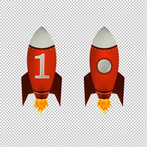 Red rockets isolated transparent background Vector Image