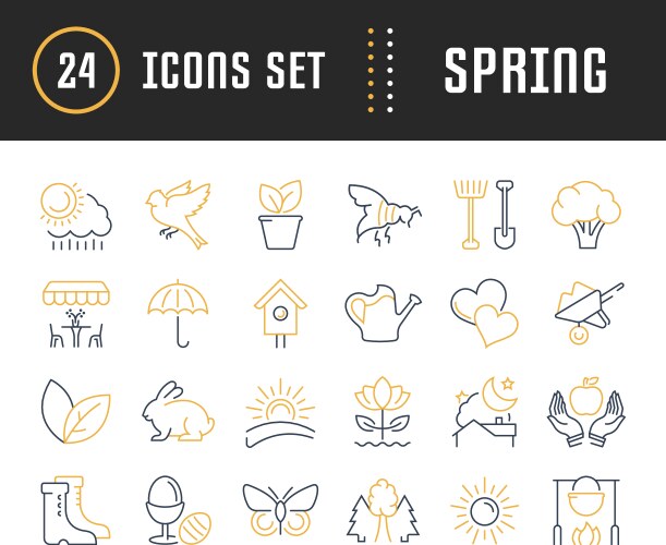 Spring icons Royalty Free Vector Image - VectorStock