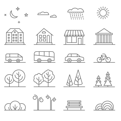 Car parts line icons set Royalty Free Vector Image
