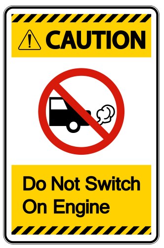 Do not switch on engine symbol Royalty Free Vector Image