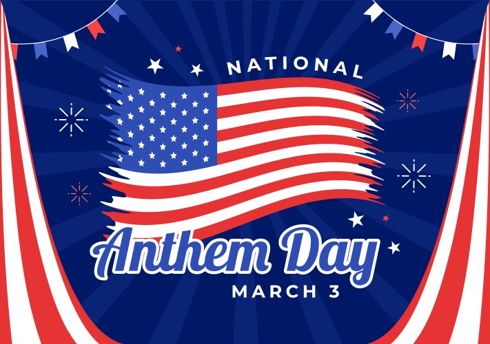 National anthem day on march 3 with united states Vector Image
