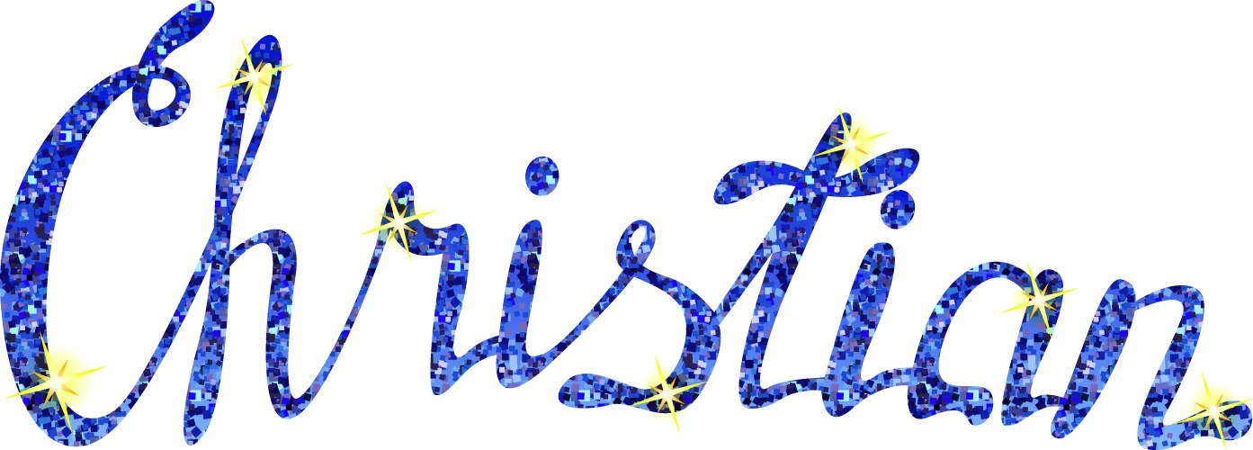 Chris name lettering tinsels Royalty Free Vector Image