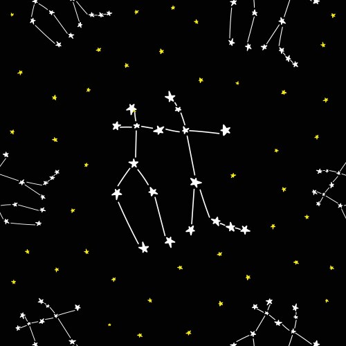 Constellation stars set horoscope decoration Vector Image